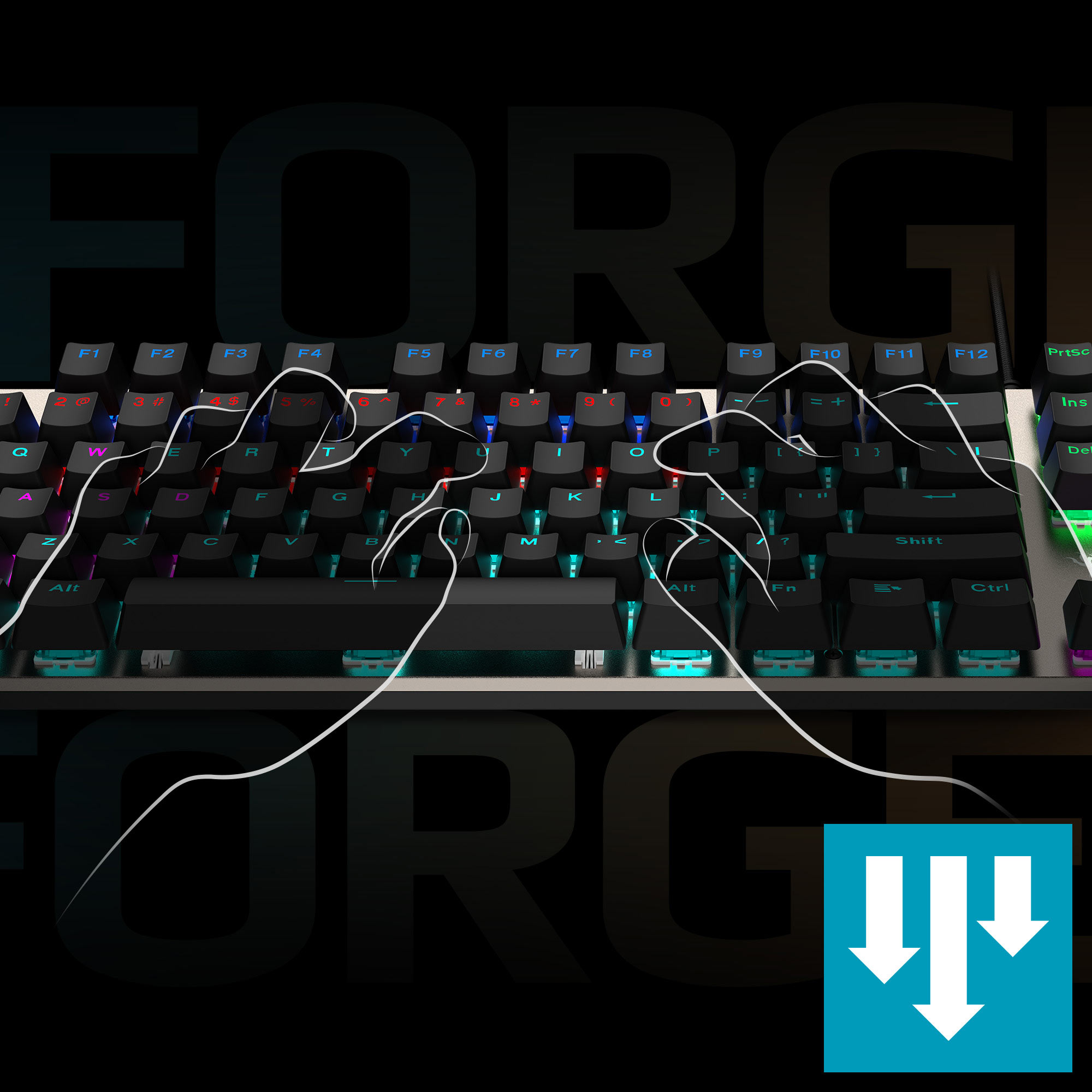 MSI Forge GK310 Mechanical Gaming Keyboard & Mouse Combo w/ Magnetic Cover - Hot Swappable ...